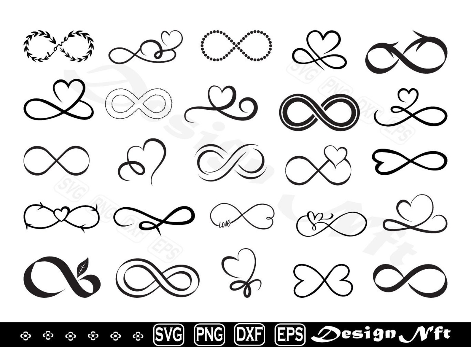 Infinity Svg, Clipart, Cut Files for Silhouette, Vector, Dxf, Eps, Png ...