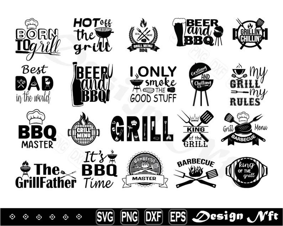 Barbecue Svg, Clipart, Cut Files for Silhouette, Vector,png, Dxf, Eps ...