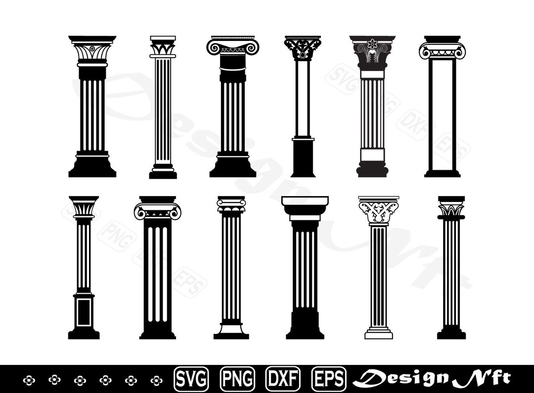 Column Svg, Column T- Shirt Design Svg, Clipart, Cut Files for ...