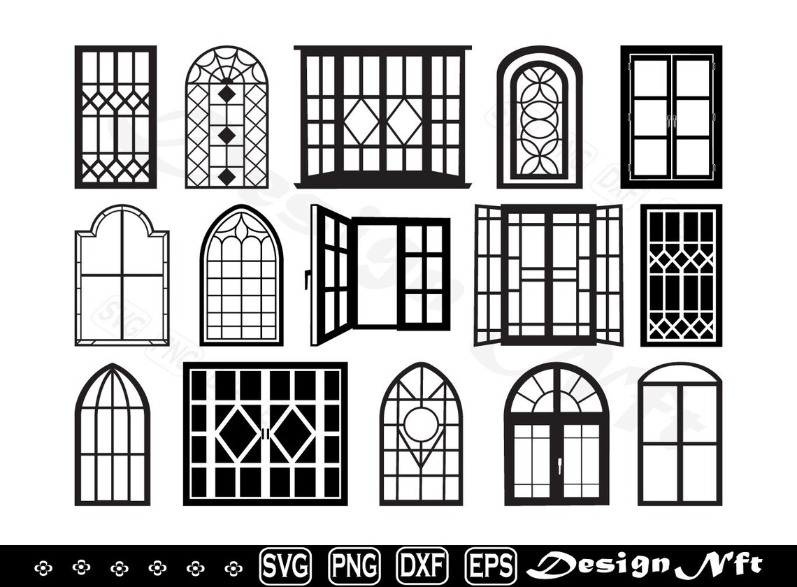 Window Svg, Clipart, Cut Files for Silhouette, Vector, Dxf, Eps, Png ...