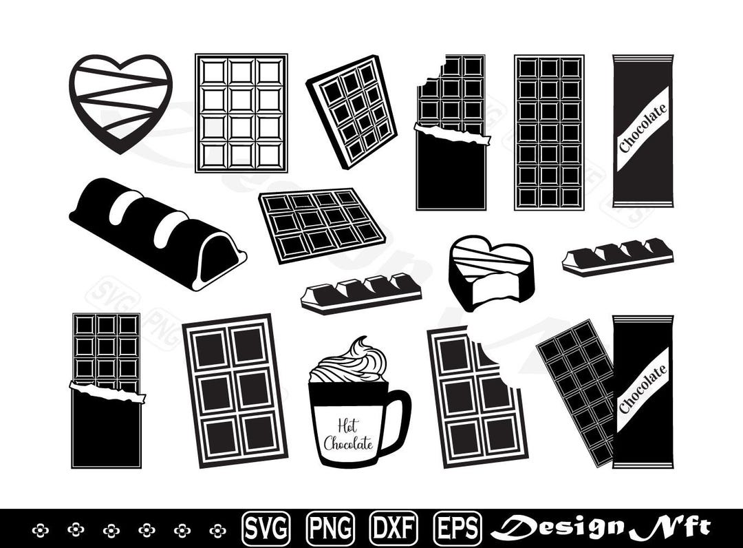 Chocolate Svg, Cut File for Silhouette, Eps, Dxf, Png, Clipart, Design ...