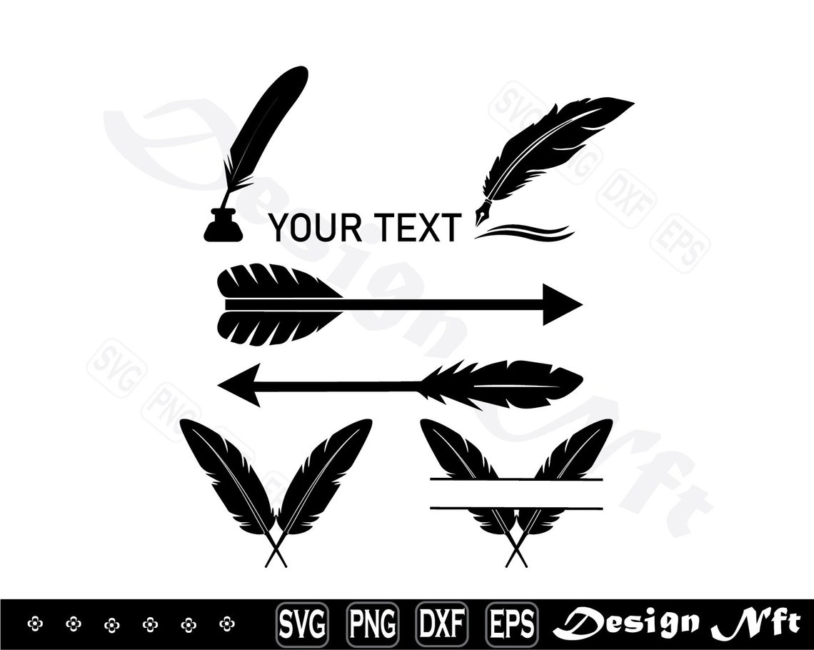 Feather Svg Feather Clipart Feather Cut Files for - Etsy