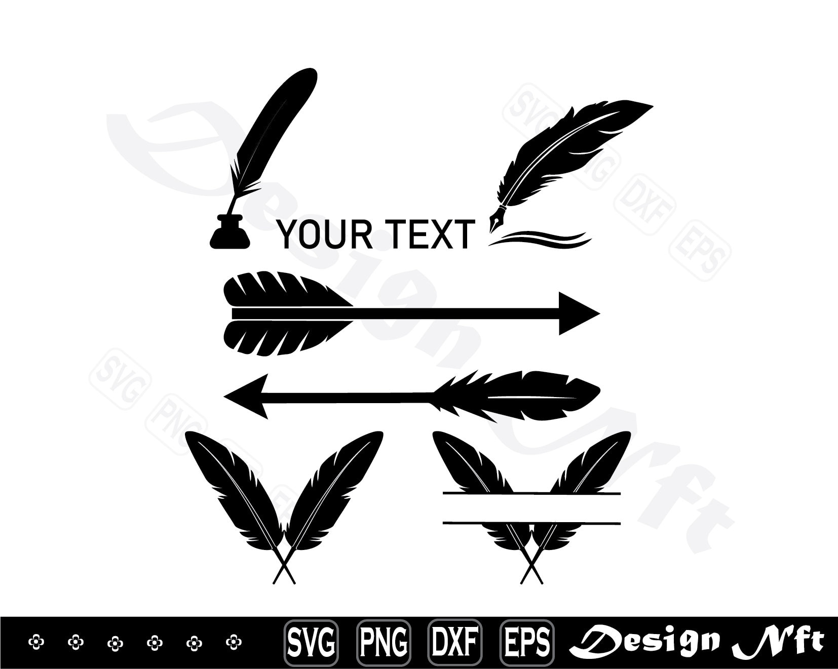 Feather Svg, Feather Clipart, Feather Cut Files for Silhouette, Files ...