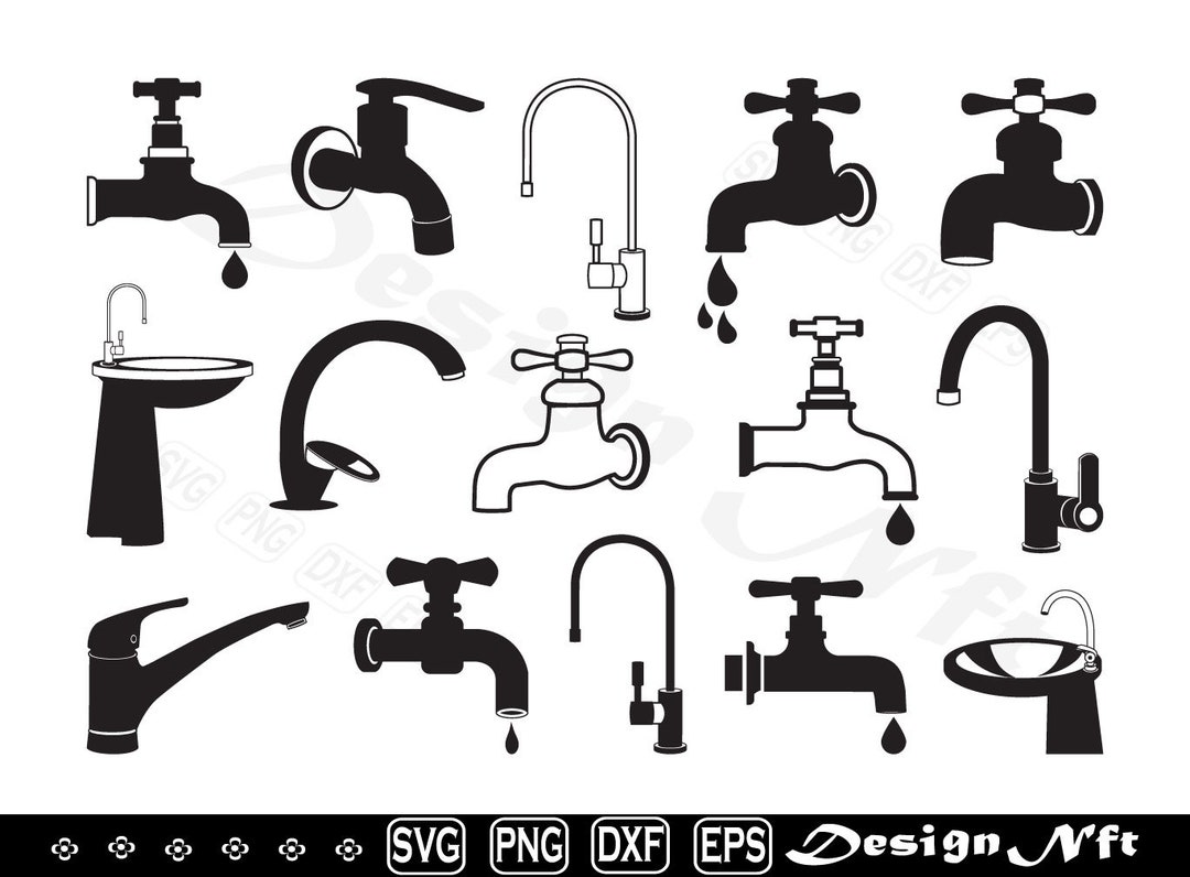 Water Faucet Svg, Water Svg, Faucet Svg, Clipart, Cut Files for ...