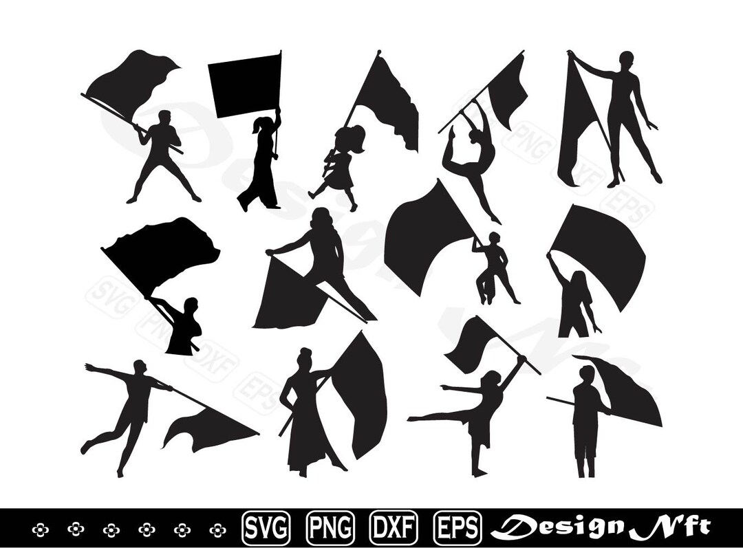 Color Guard SVG Clipart, Silhouette Cut Files (digital Download) - Etsy