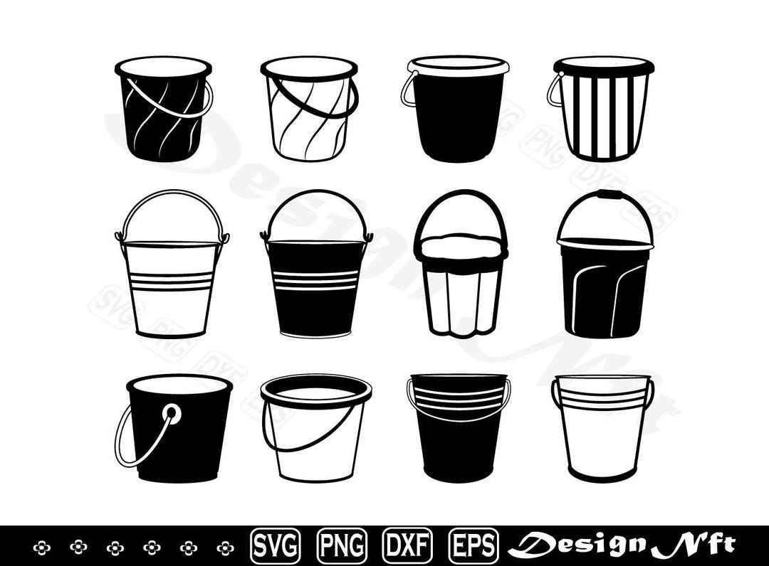 Bucket Svg, Clipart, Cut Files for Silhouette, Vector, Dxf, Eps, Png ...