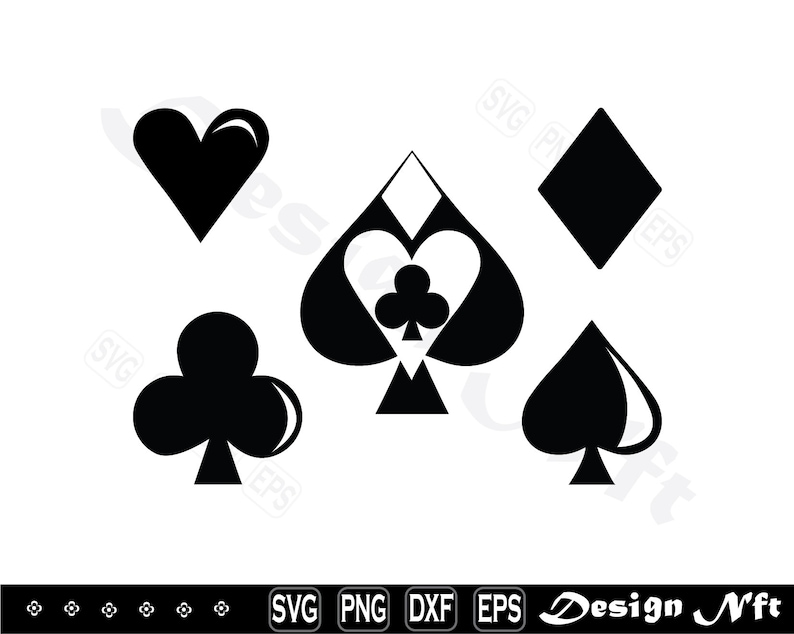 Playing Cards Svg, Clipart, Cut Files for Silhouette, Files for Cricut ...