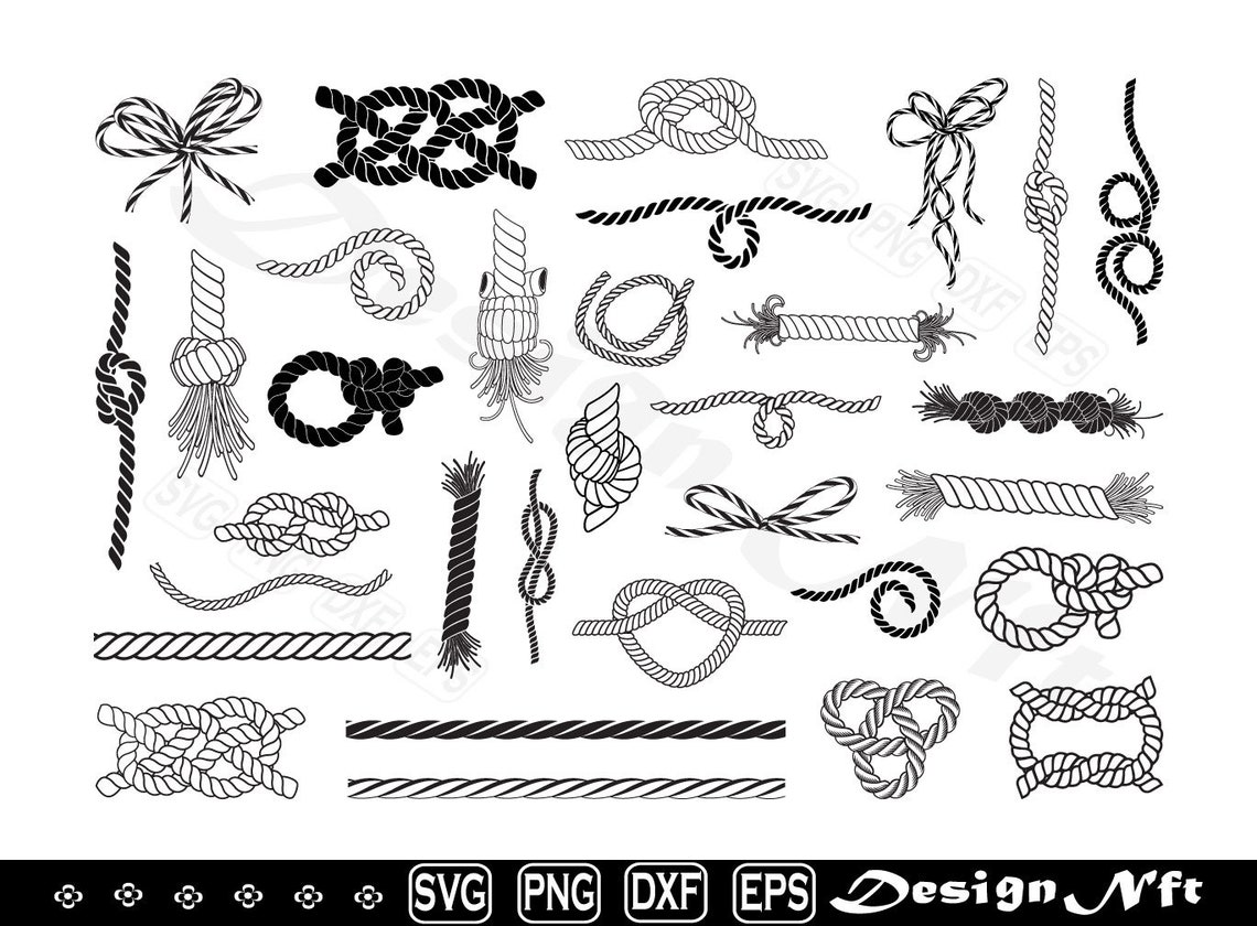 Rope Svg, Clipart, Cut Files for Silhouette, Vector, Dxf, Eps, Png ...