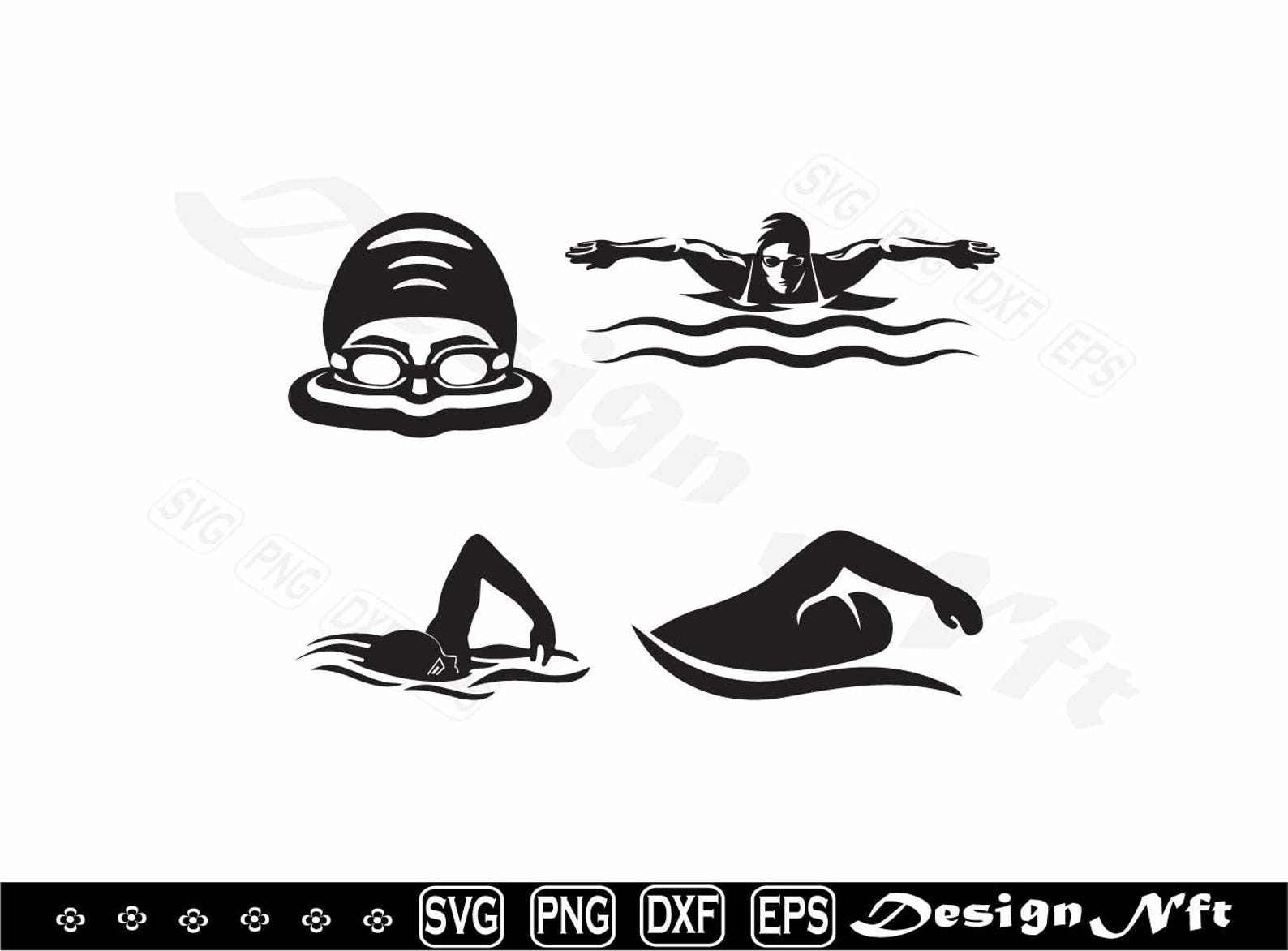 Swimming Svg, Swimmer Svg Clipart, Cut Files for Silhouette, Vector ...