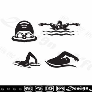 Swimming Svg, Swimmer Svg Clipart, Cut Files for Silhouette, Vector ...
