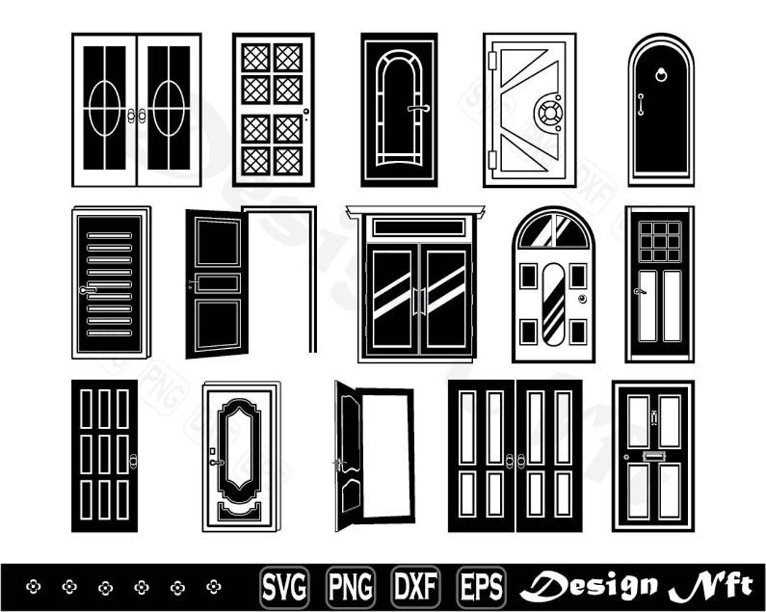 Door Svg, Clipart, Cut Files for Silhouette, Vector, Dxf, Eps, Png ...
