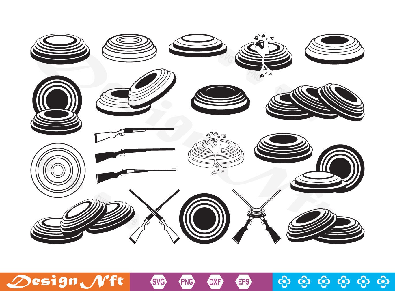 Clay Target SVG Clipart: Silhouette Cut Files (digital Download) - Etsy