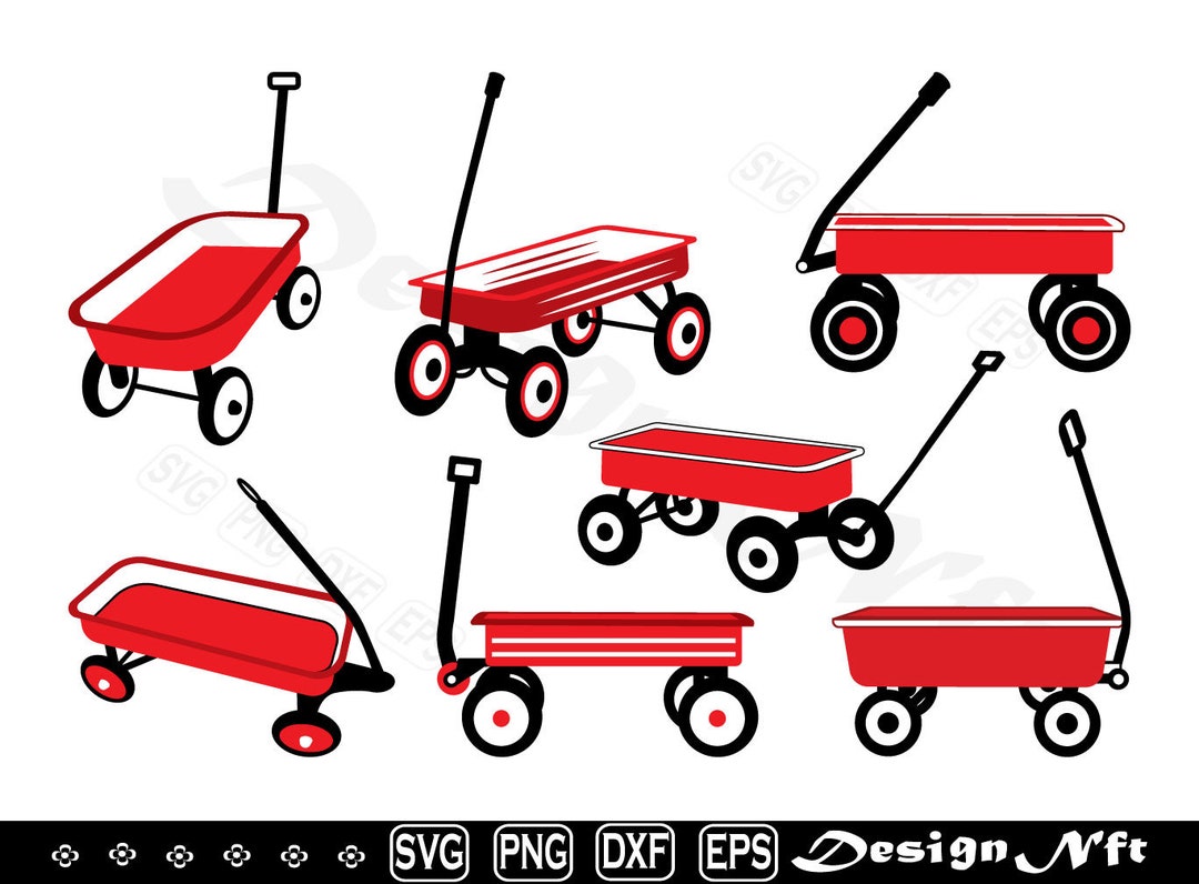 Red Wagon Svg, Clipart, Cut Files for Silhouette, Files for Cricut ...
