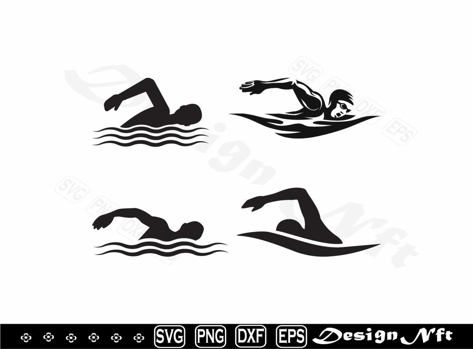 Swimming Svg, Swimmer Svg Clipart, Cut Files for Silhouette, Vector ...