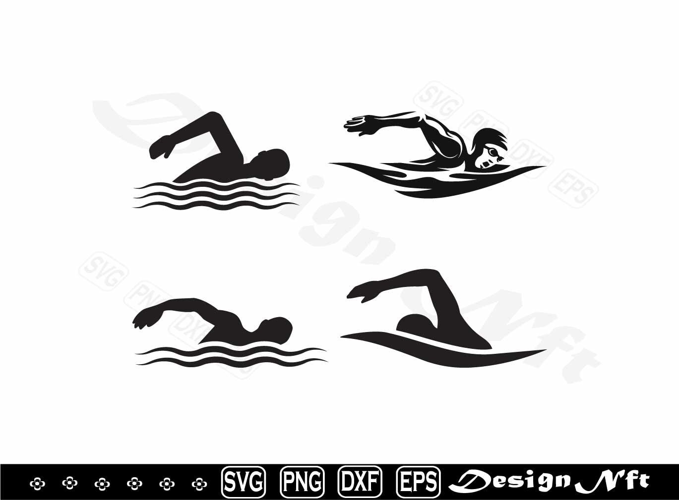 Swimming Svg, Swimmer Svg Clipart, Cut Files for Silhouette, Vector ...