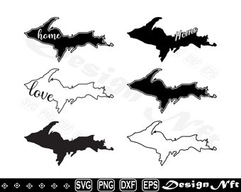 Michigan Upper Peninsula Simple Silhouette Map Shape Svg Png Dxf Pdf ...