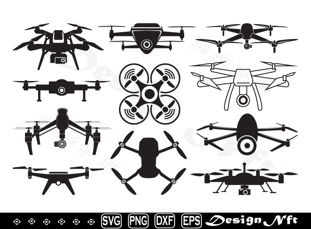 Drone Svg,drone Clipart, Drone Cut Files for Silhouette, Vector, Dxf, Eps, Png, Design - Etsy