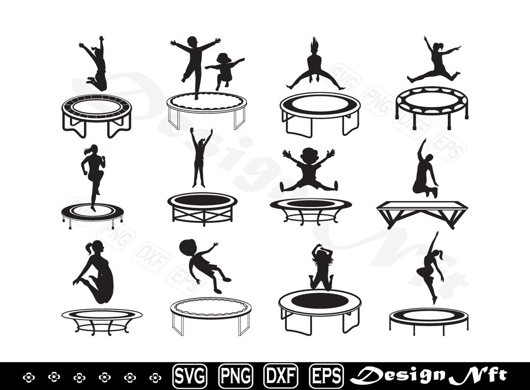 Trampoline Svg, Clipart, Cut Files for Silhouette, Vector, Dxf, Eps ...