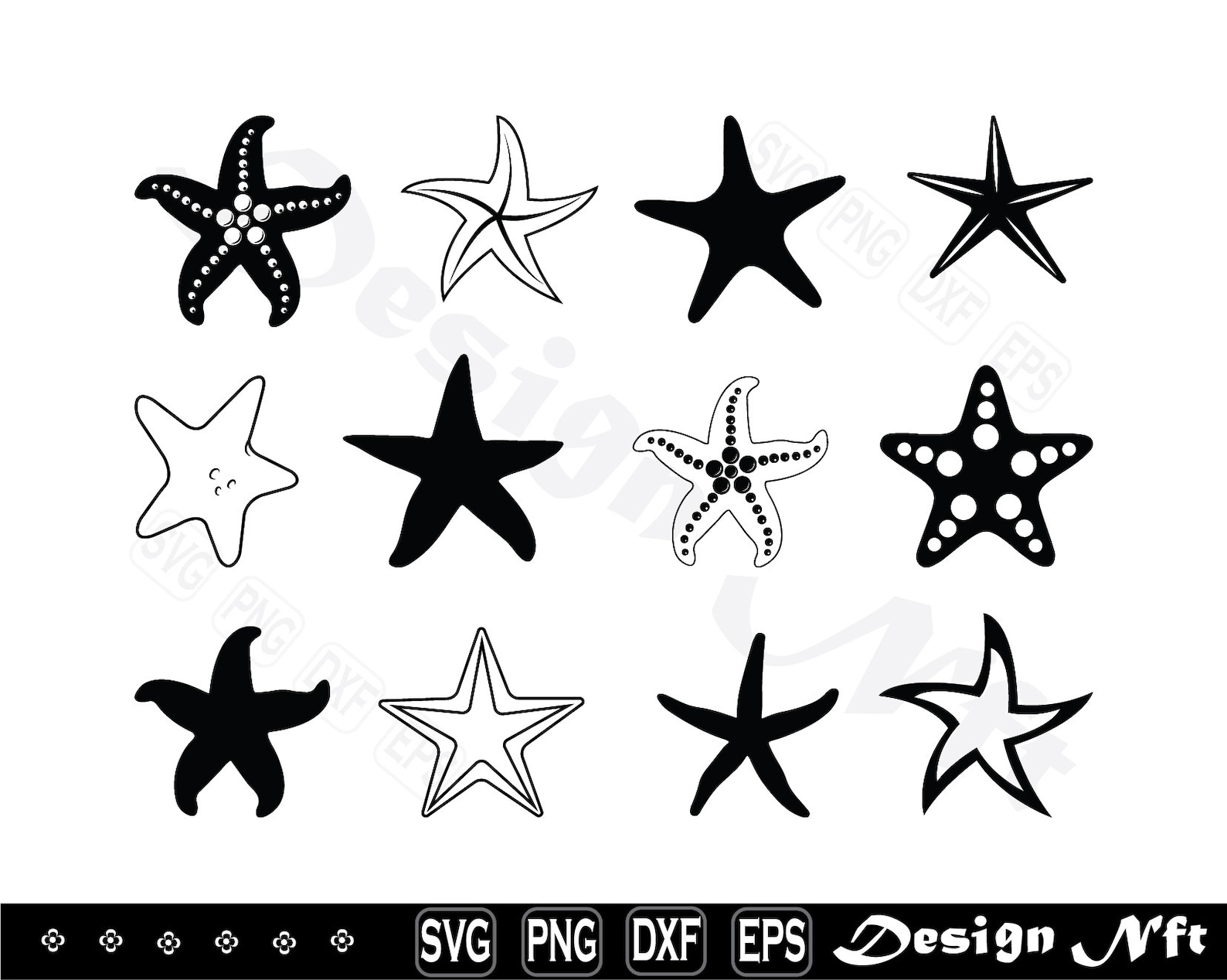 Starfish Svg, Starfish Clipart, Starfish Cut Files for Silhouette ...