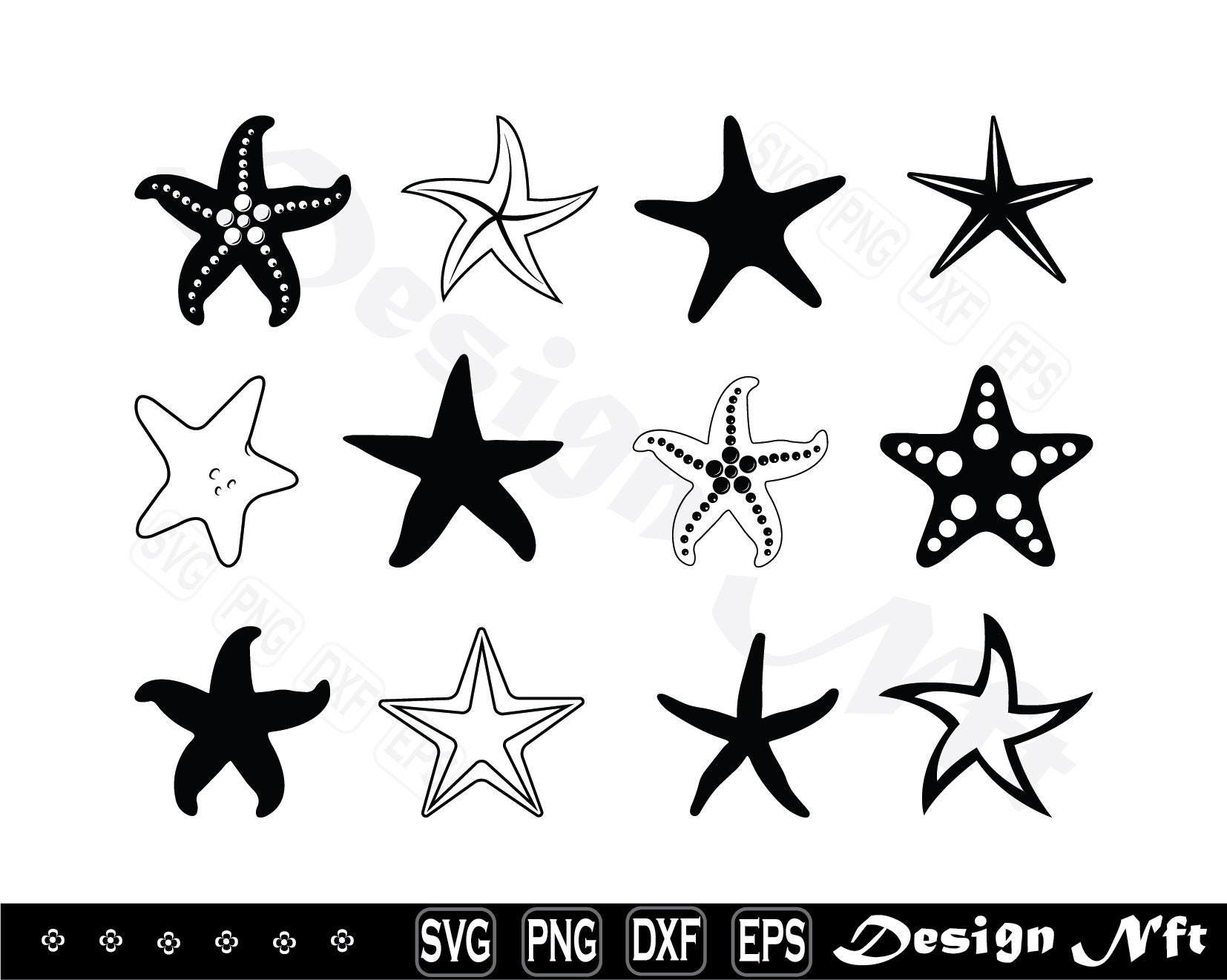 Starfish Svg, Starfish Clipart, Starfish Cut Files for Silhouette ...
