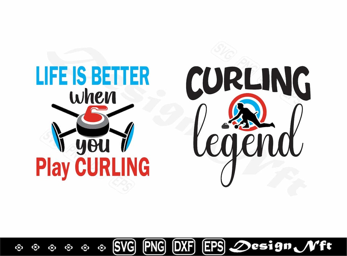 Curling Sport Svg, Clipart, Cut Files for Silhouette, Vector, Dxf, Eps ...