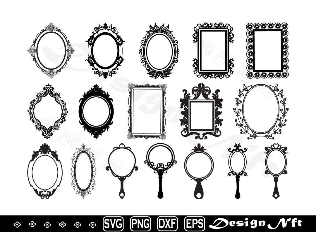 Mirror Frame Svg, Mirror Svg, Frame Svg, Cut File for Silhouette, Eps ...