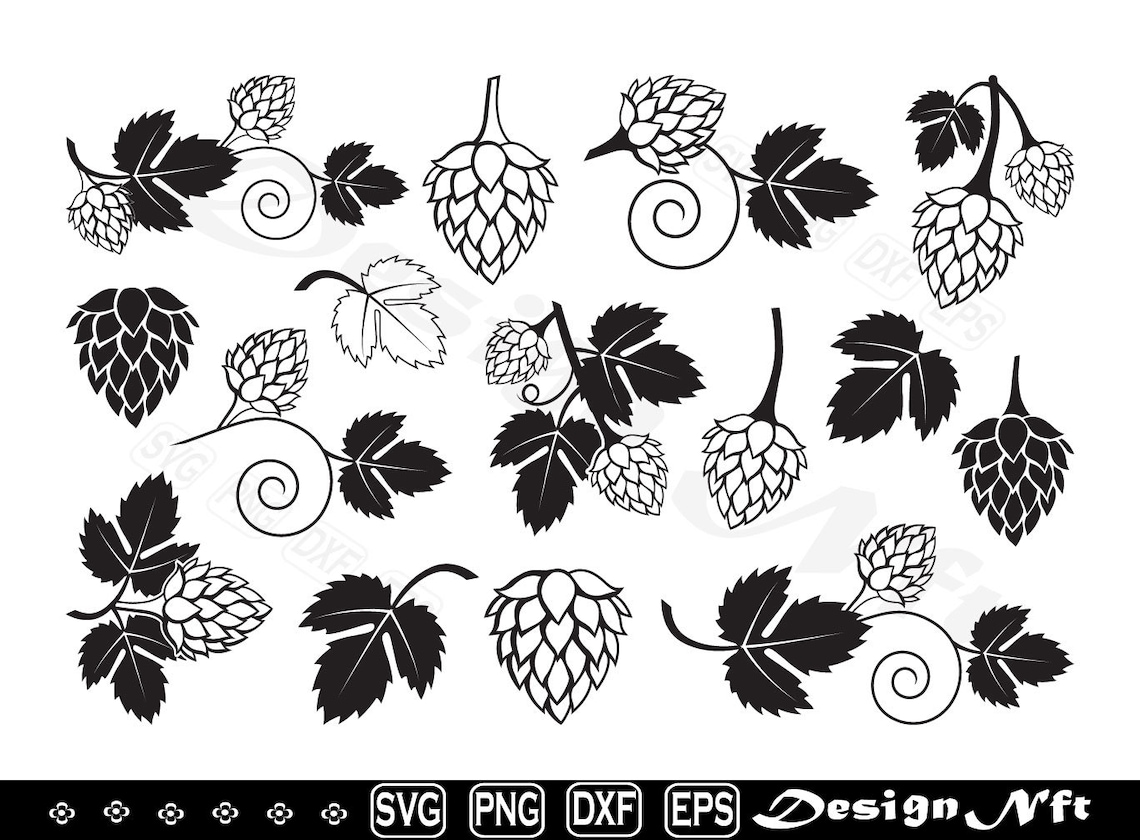Hops Svg, Beer Hops Svg, Hops Beer Svg, Hops Clipart, Cut Le for ...
