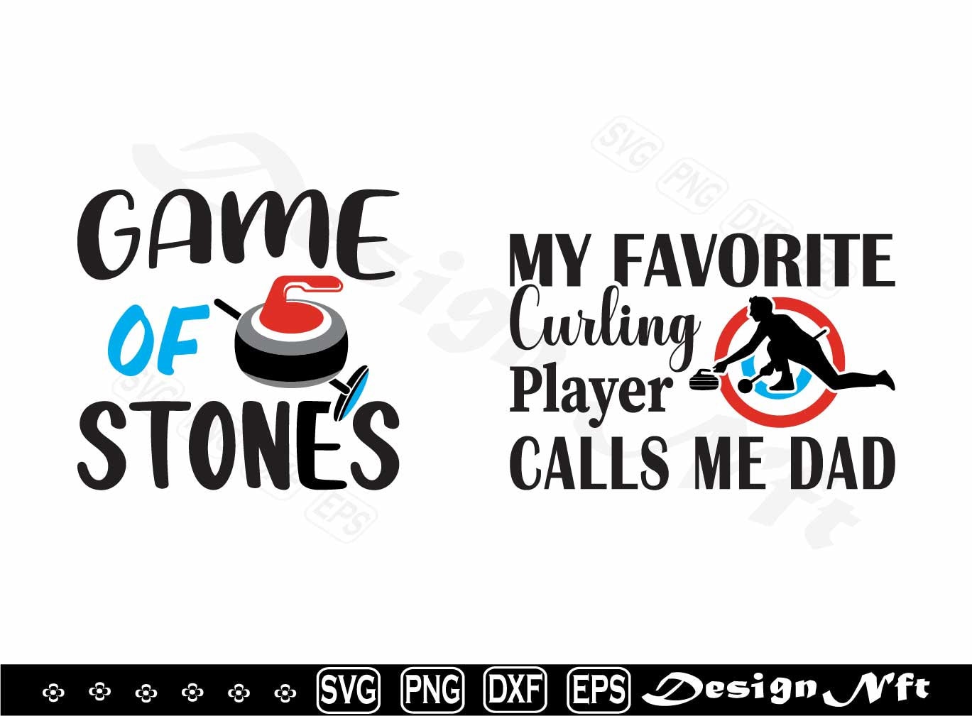 Curling Sport Svg, Clipart, Cut Files for Silhouette, Vector, Dxf, Eps ...