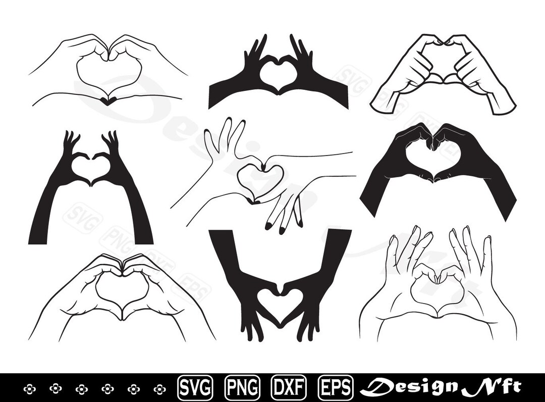 Heart Hands Svg, Clipart, Cut Files for Silhouette, Vector, Dxf, Eps ...