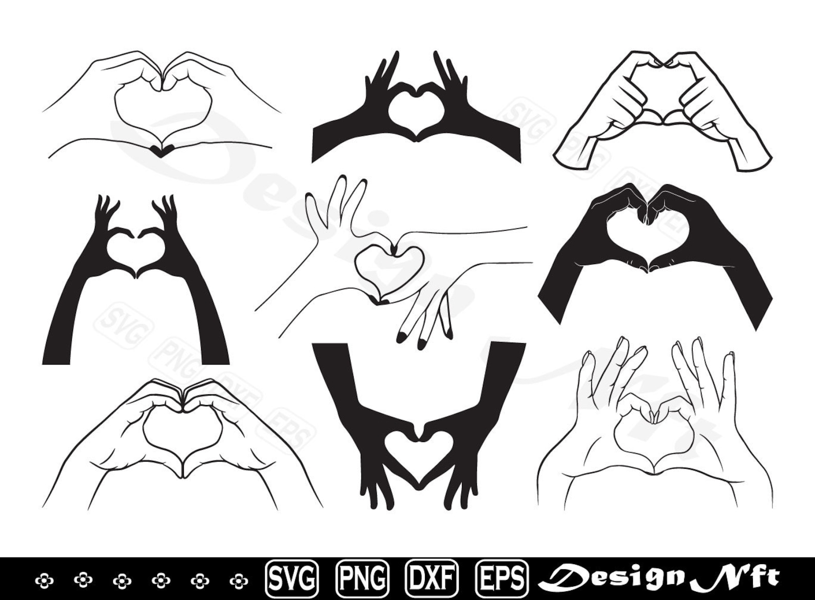 Corazón Manos svg, Imágenes Prediseñadas, Archivos de corte para ...