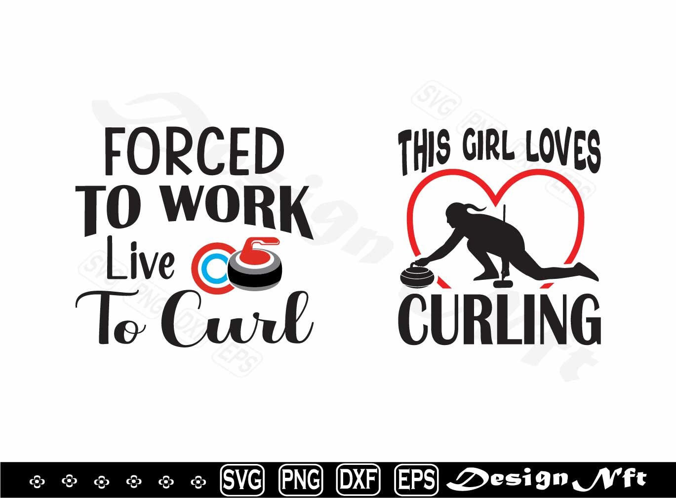 Curling Sport Svg Clipart Cut Files for Silhouette Vector - Etsy