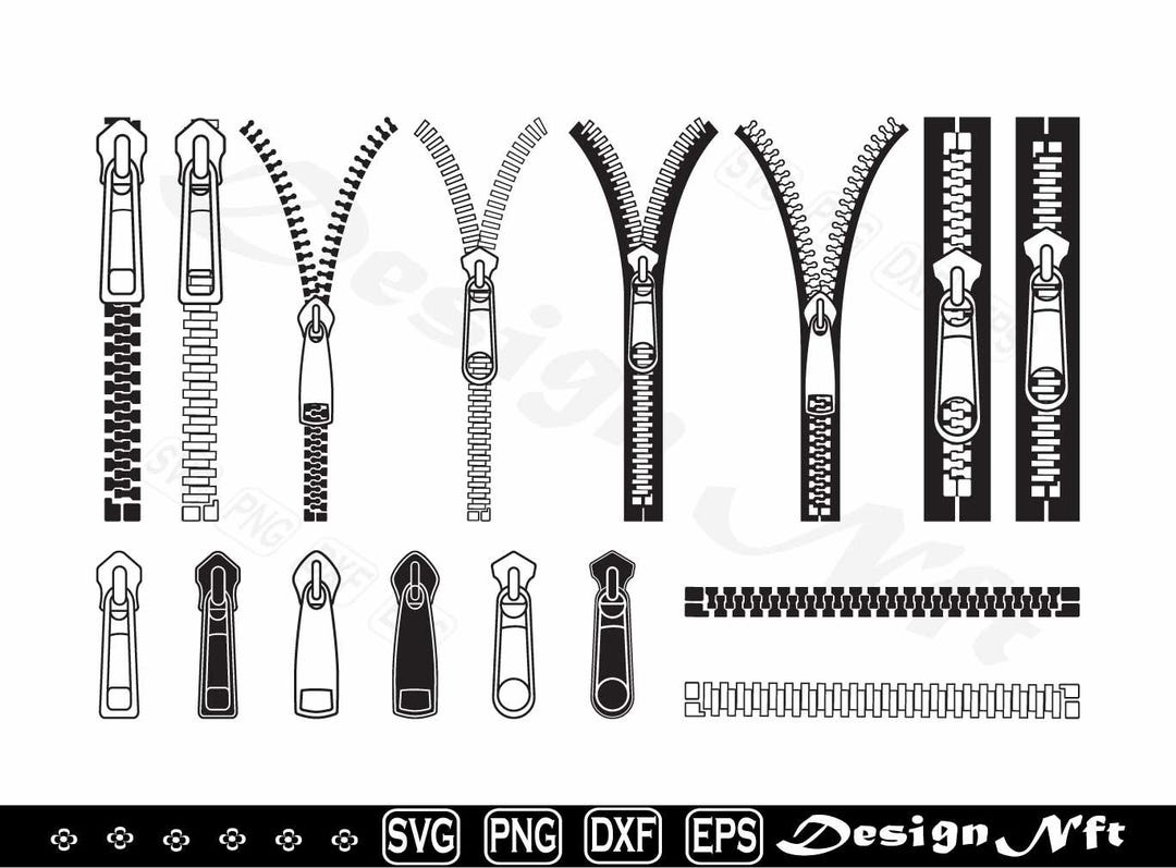 Zipper Svg, Clipart, Cut Files for Silhouette, Vector, Dxf, Eps, Png ...