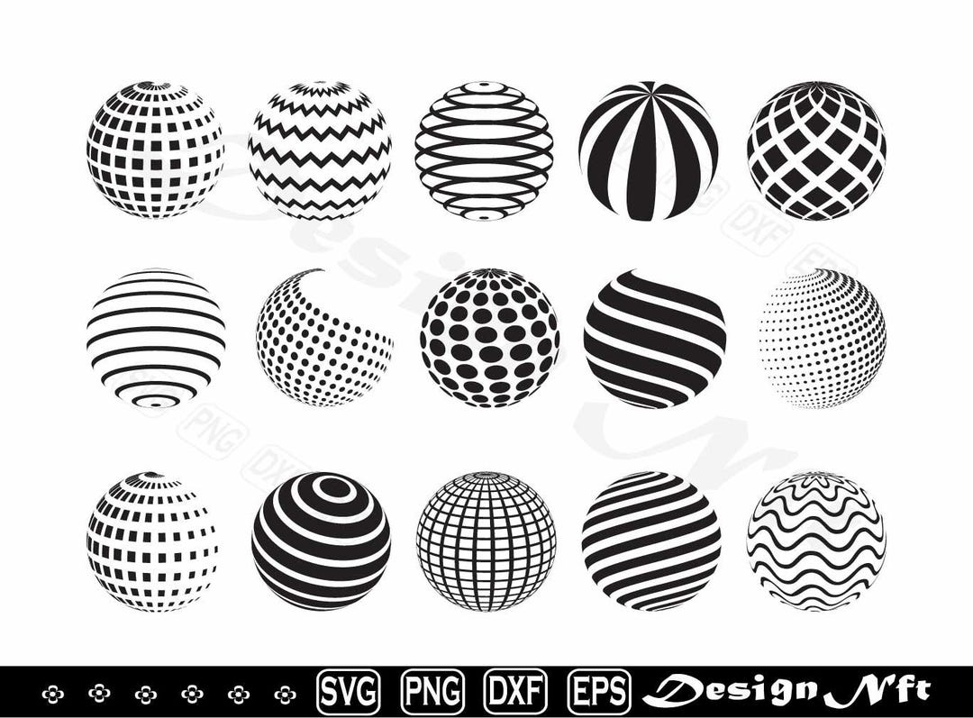 Spheres Svg, Clipart, Cut Files for Silhouette, Vector, Dxf, Eps, Png ...