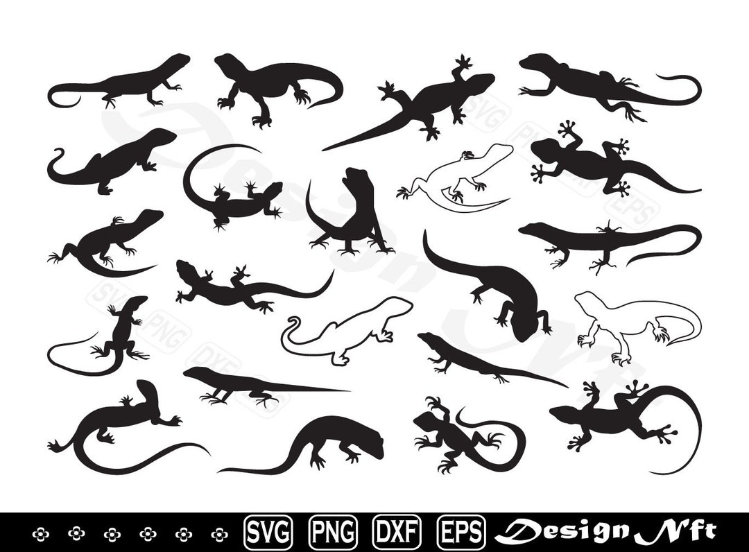 Lizard Svg, Cut File for Silhouette, Eps, Dxf, Png, Clipart, Design - Etsy