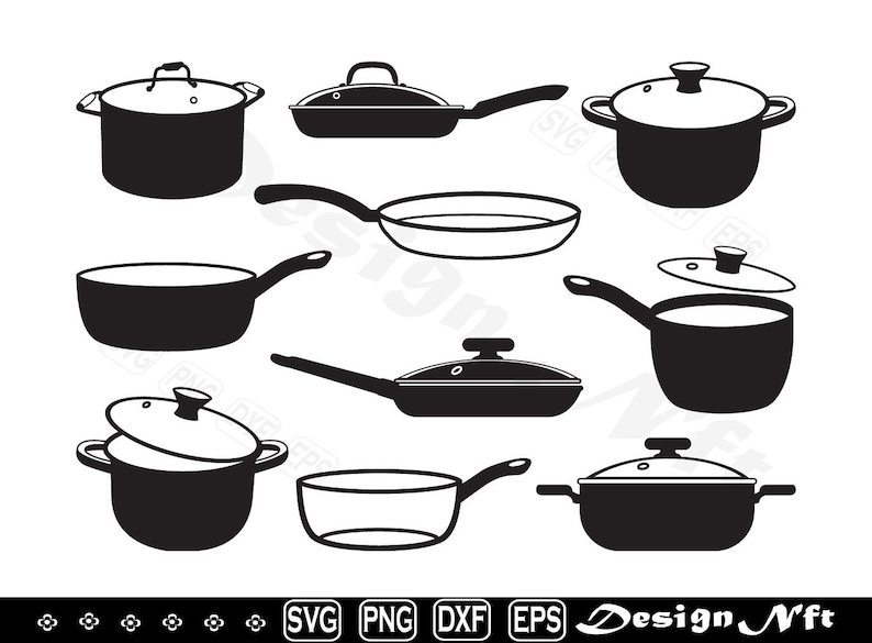 Pot Pan Svg, Pot Svg Clipart, Cut Files for Silhouette, Vector, Dxf ...