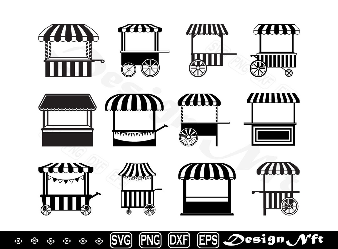 Market Stand Svg, Clipart, Cut Files for Silhouette, Vector, Dxf, Eps ...