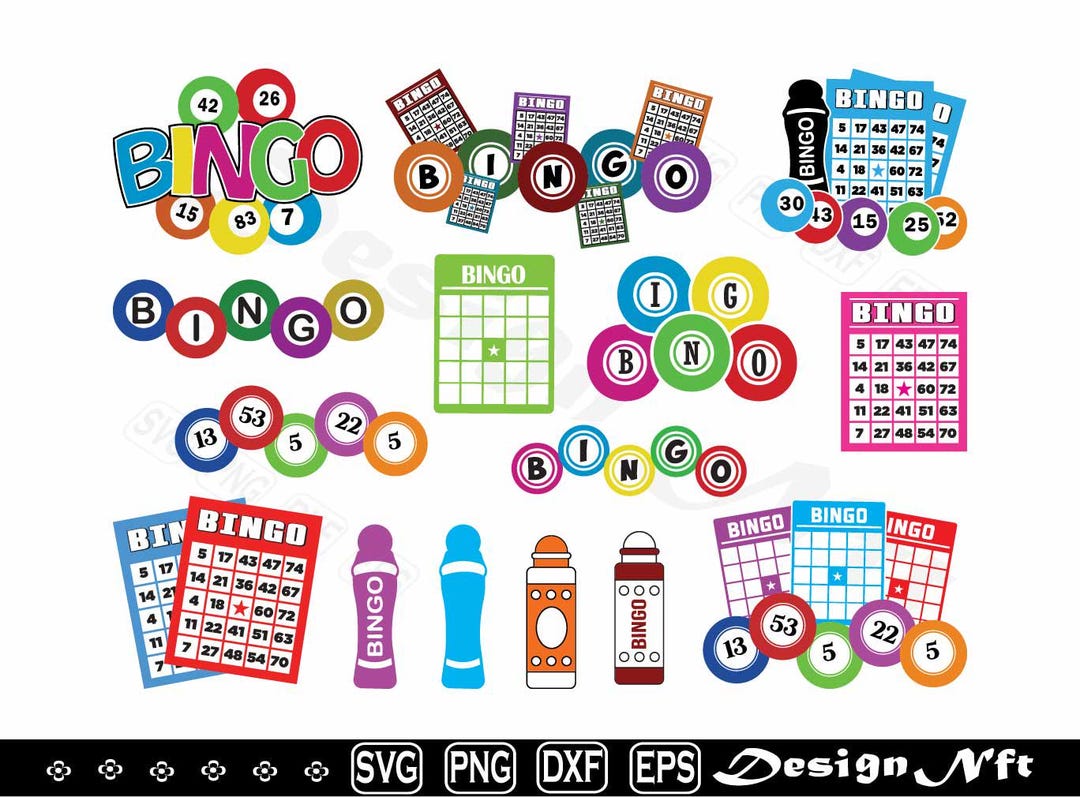Bingo SVG Bundle, Bingo Balls, Card, Dauber Clipart (digital Download ...