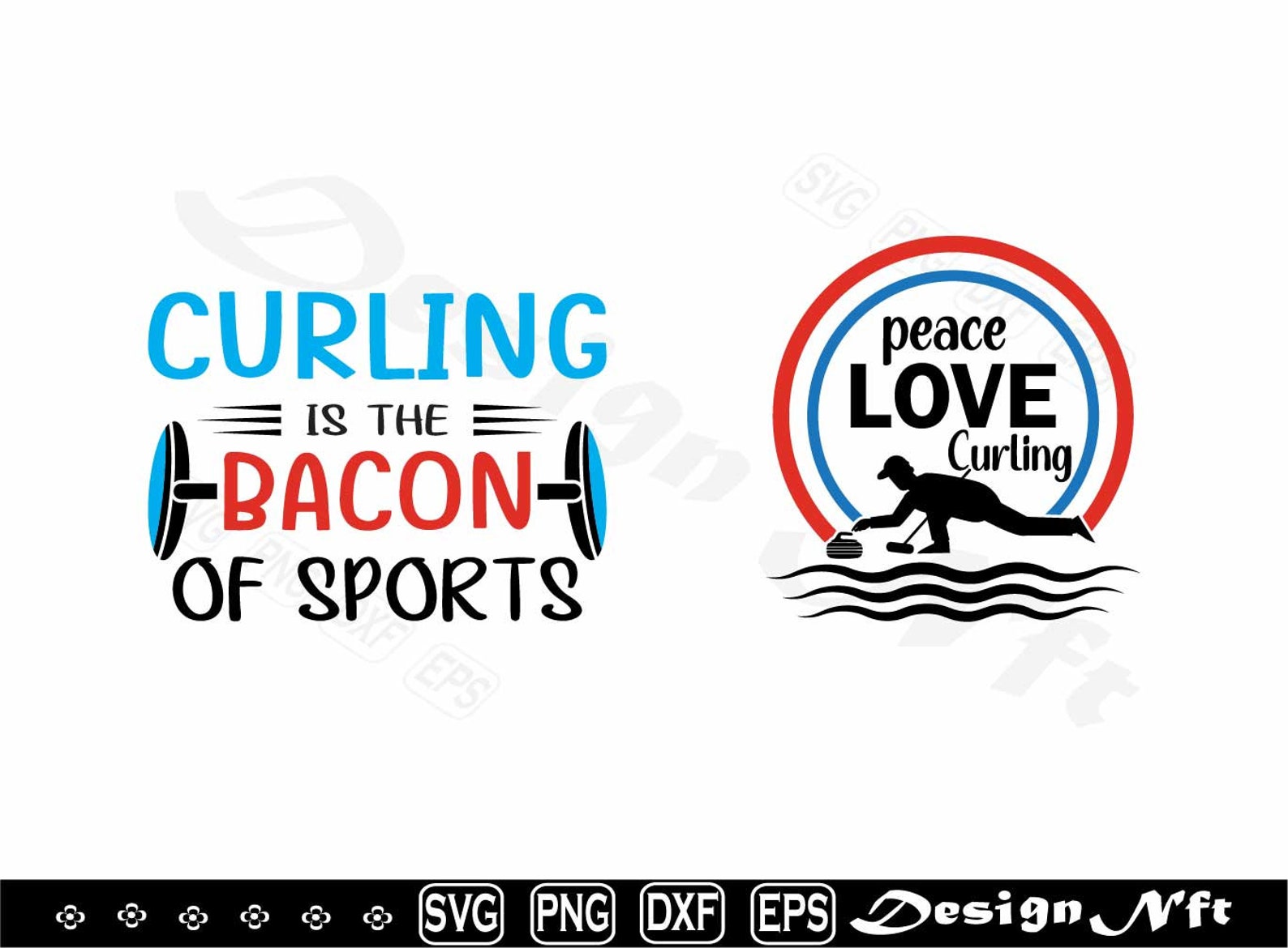 Curling Sport Svg, Clipart, Cut Files for Silhouette, Vector, Dxf, Eps ...