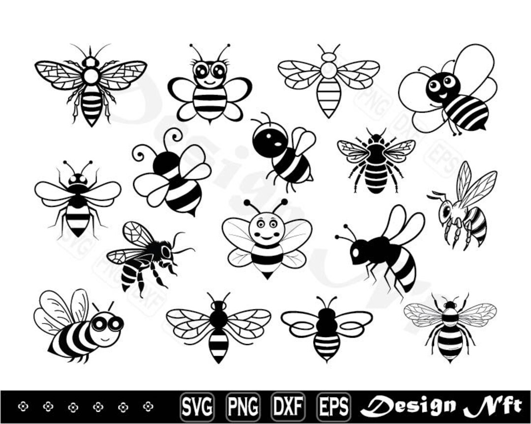 Bee svg, Clipart, Cortar archivos para silueta, Vector, dxf, eps, png ...