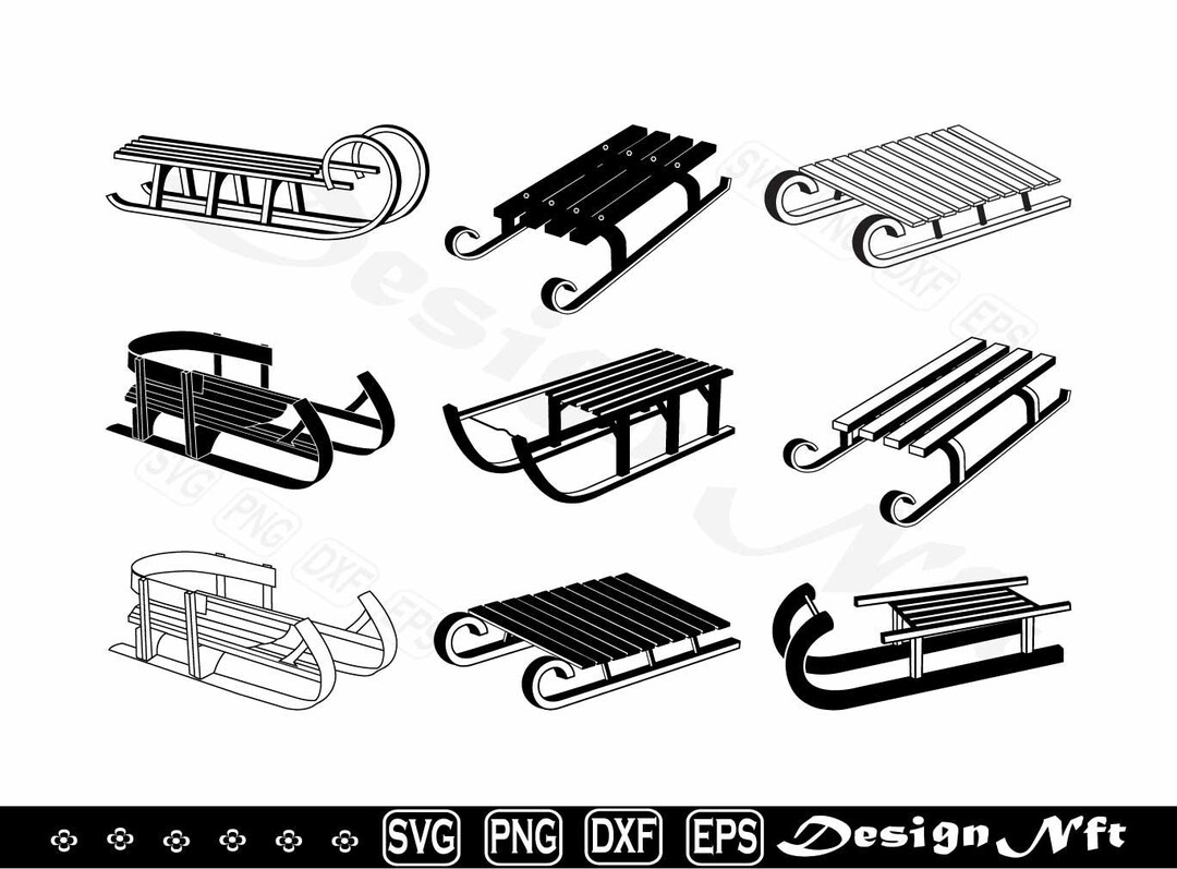 Wooden Sled Svg, Wooden Svg, Sled Svg, Clipart, Cut Files for ...