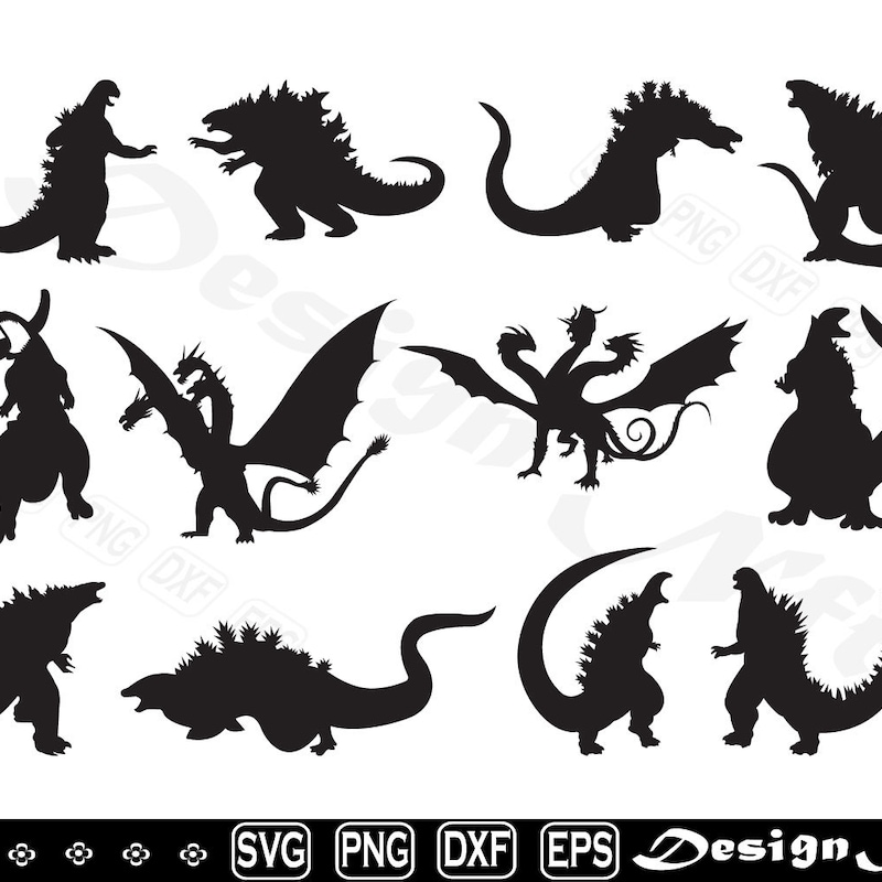 Godzilla Svg - Etsy