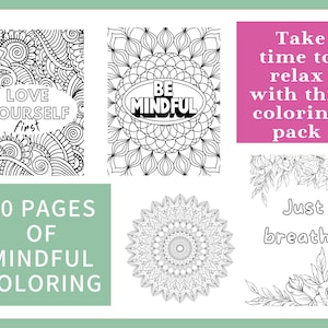 MINDFUL COLORING PAGES Adult Colouring Pages Mindfulness Practice Daily ...