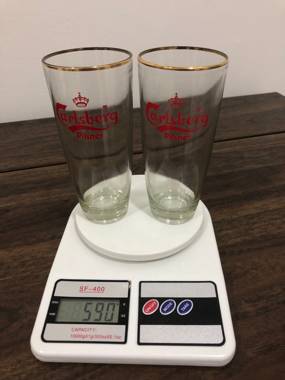 BRAND NEW RARE Classic Carlsberg Gold Rim Vintage Beer Glass Drink ...