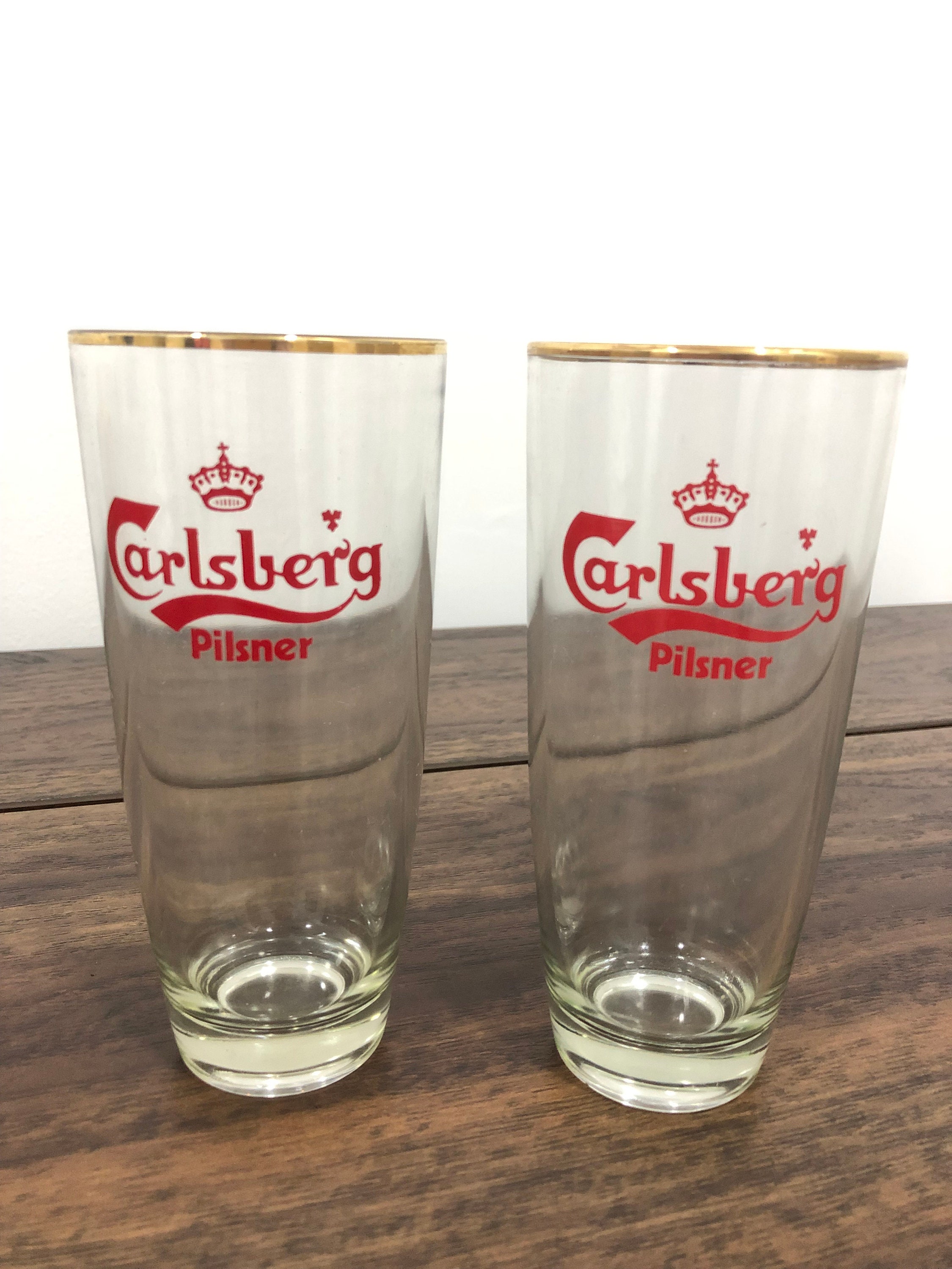 BRAND NEW RARE Classic Carlsberg Gold Rim Vintage Beer Glass Drink ...