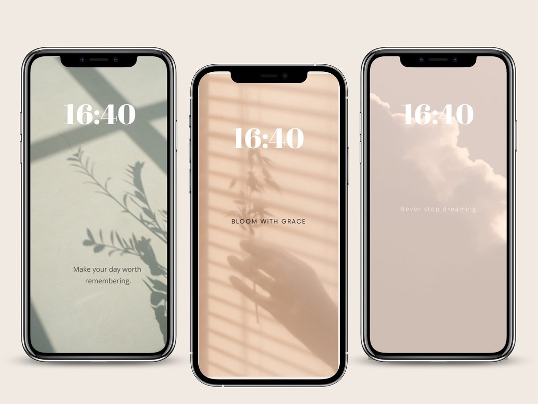 10 Phone Backgrounds, Digital Wallpaper, Life Quotes, Natural Beige - Etsy