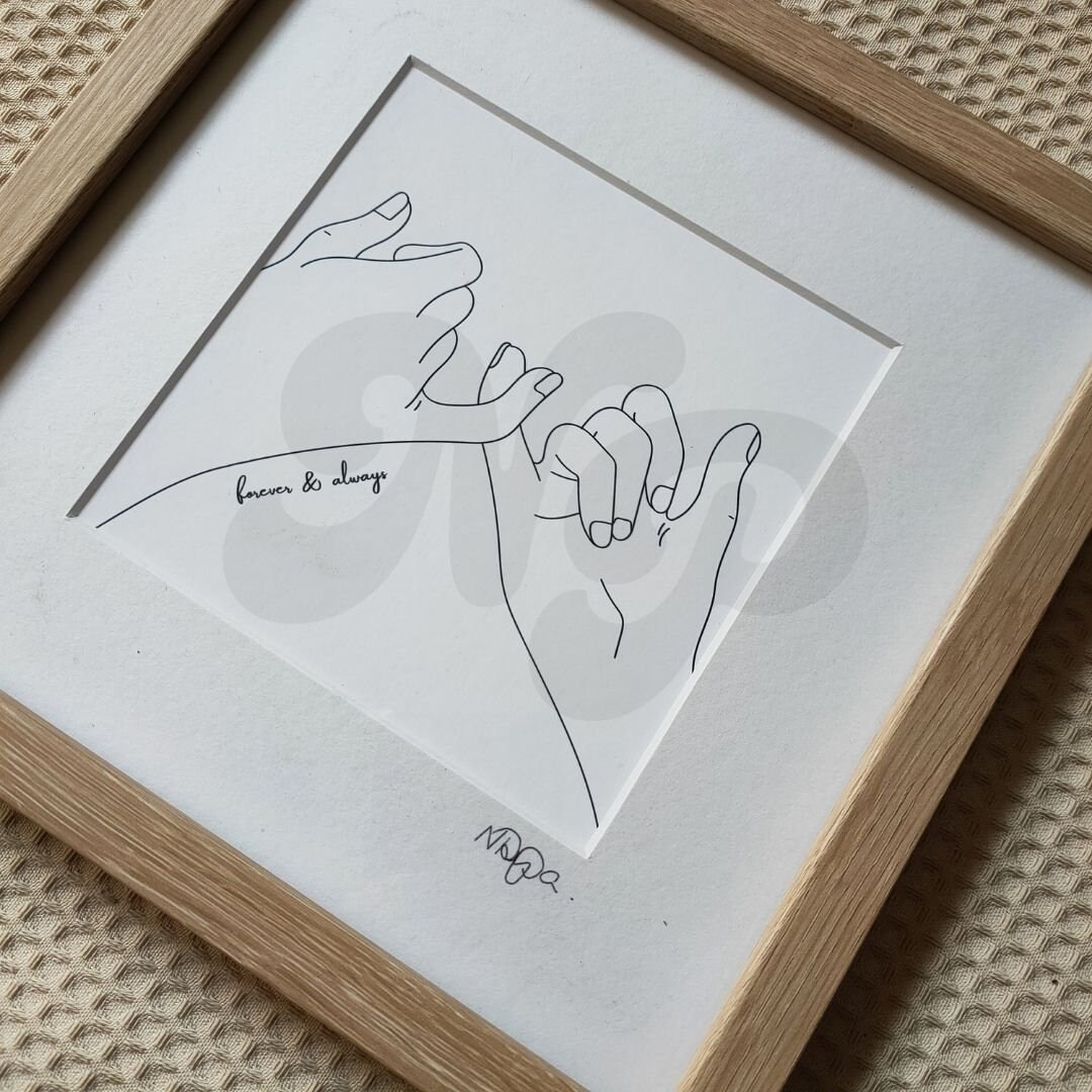 Pinky Promise Artwork, Pinky Promise Print, Couples Print, Anniversary ...