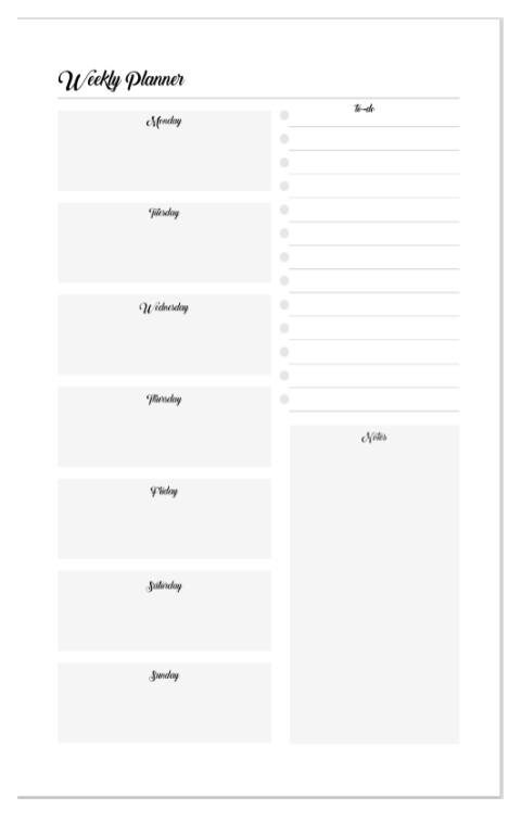 Simple Student Weekly Planner - Etsy