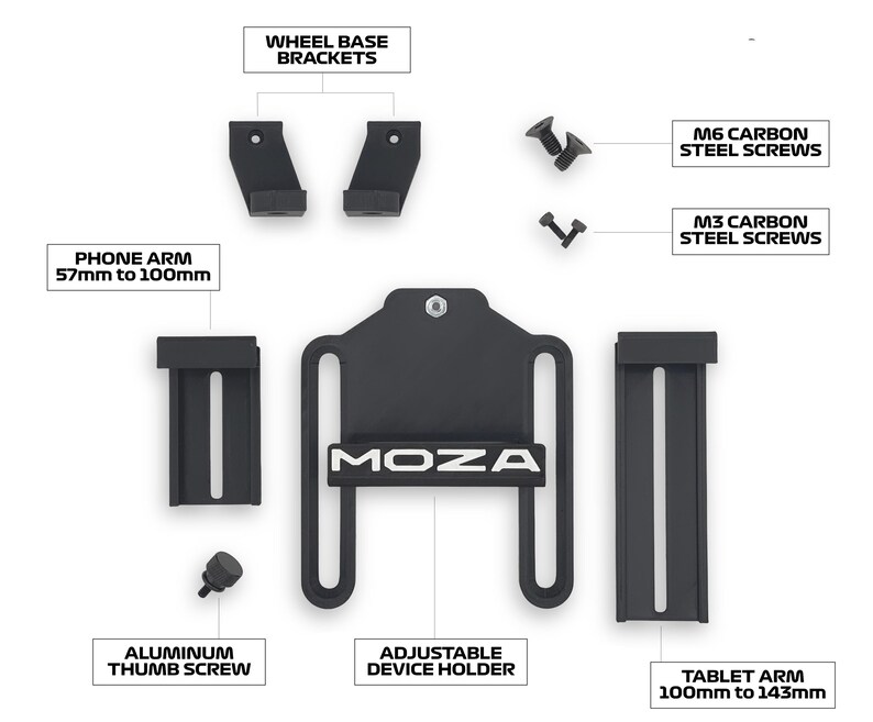 Moza Essentials Bundle | Moza Adjustable Phone Mount | Steering Wheel ...