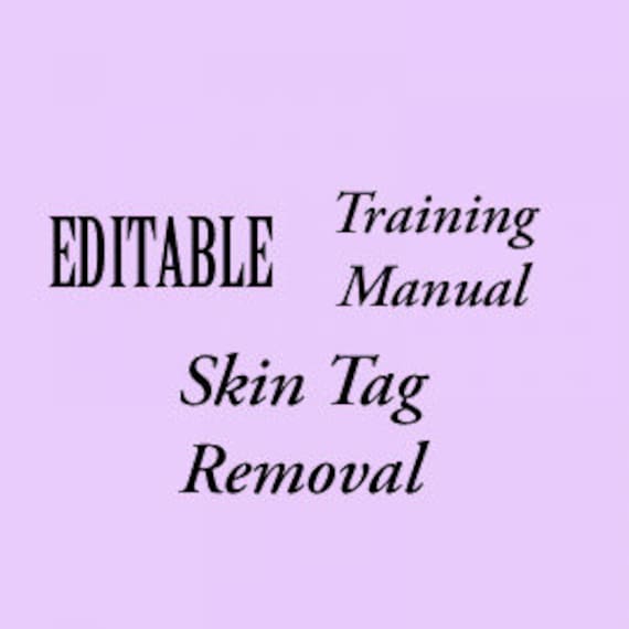 Skin Tag Removal Training Manual | Etsy