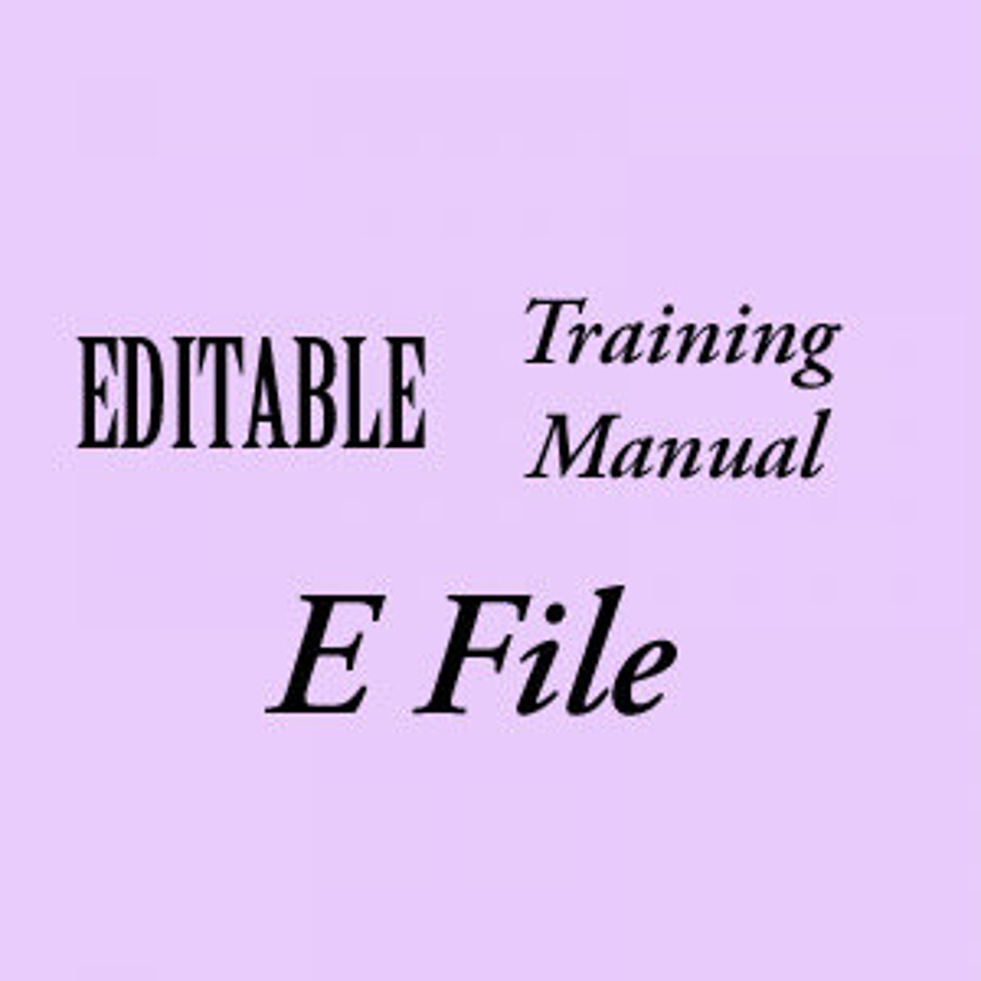 E File Training Manual - Etsy